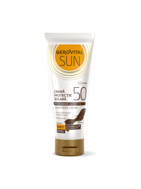 Crema Solare SPF 50 con Burro di Cacao Resistente all’Acqua | Gerovital SUN